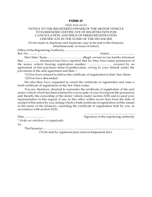 Fillable Online megtransport.gov.inpdfform37FORM 37 NOTICE TO THE ...