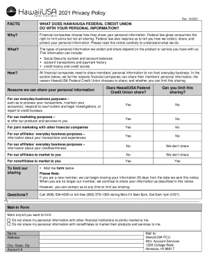 Fillable Online Get a pulse on your money - HawaiiUSA FCU Fax Email ...