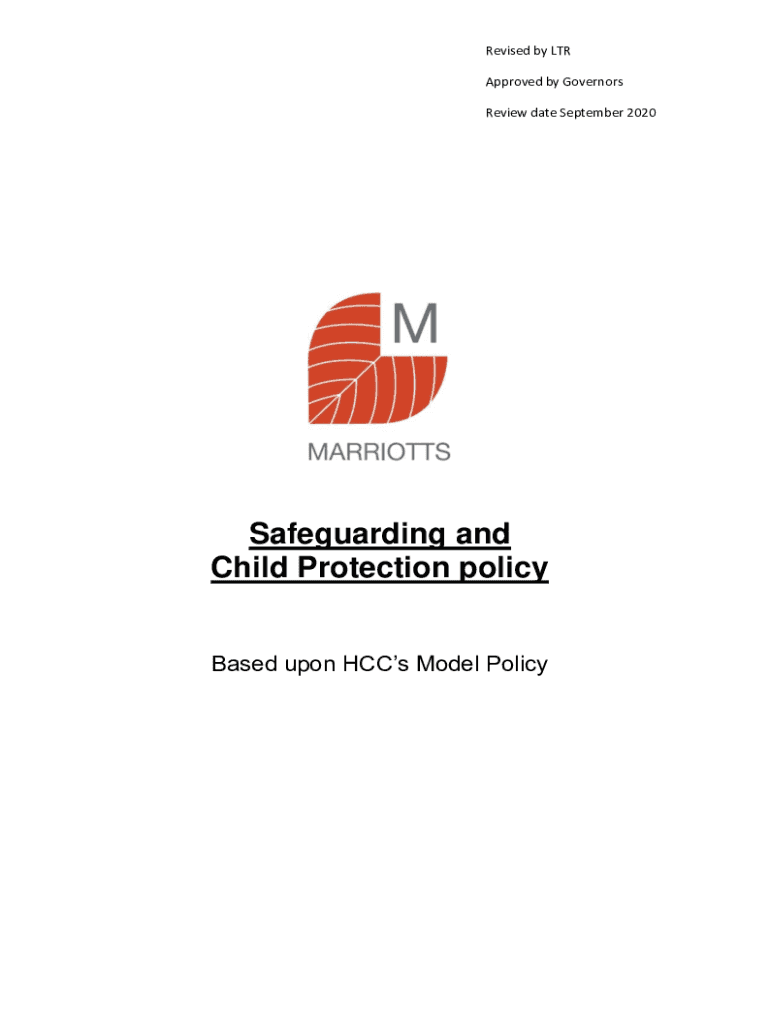 Fillable Online Safeguarding and Child Protection policy - Teach in ...