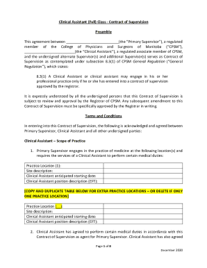 Fillable Online Sample Clinical Supervision Agreementmeta4RNSample ...