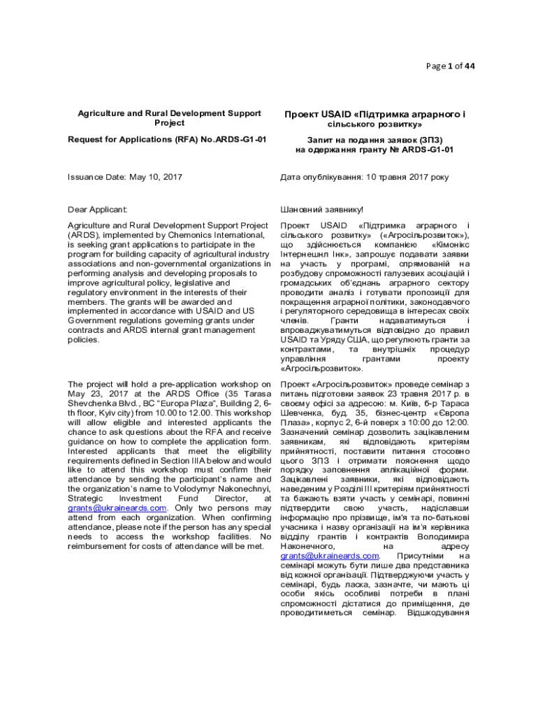 Fillable Online Request for Proposal (RFP) No. SOL-497-15-000025 USAID ...