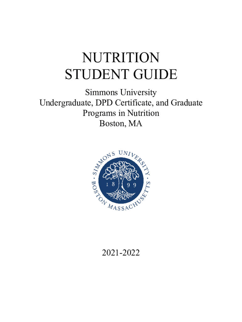 Fillable Online internal simmons Didactic Program in Dietetics (DPD) Certificate - Simmons ...