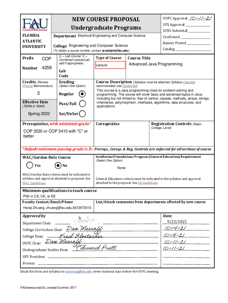 Fillable Online dessa.gtm.fau.edu uupc documentsUndergraduate Programs ...