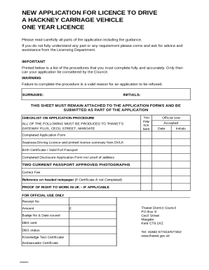 Fillable Online Hackney Carriage Vehicle New ApplicationVehicle ...