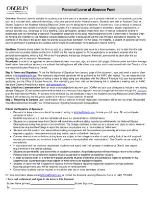 Fillable Online Get Personal Leave Of Absence - US Legal Forms Fax Email Print - pdfFiller