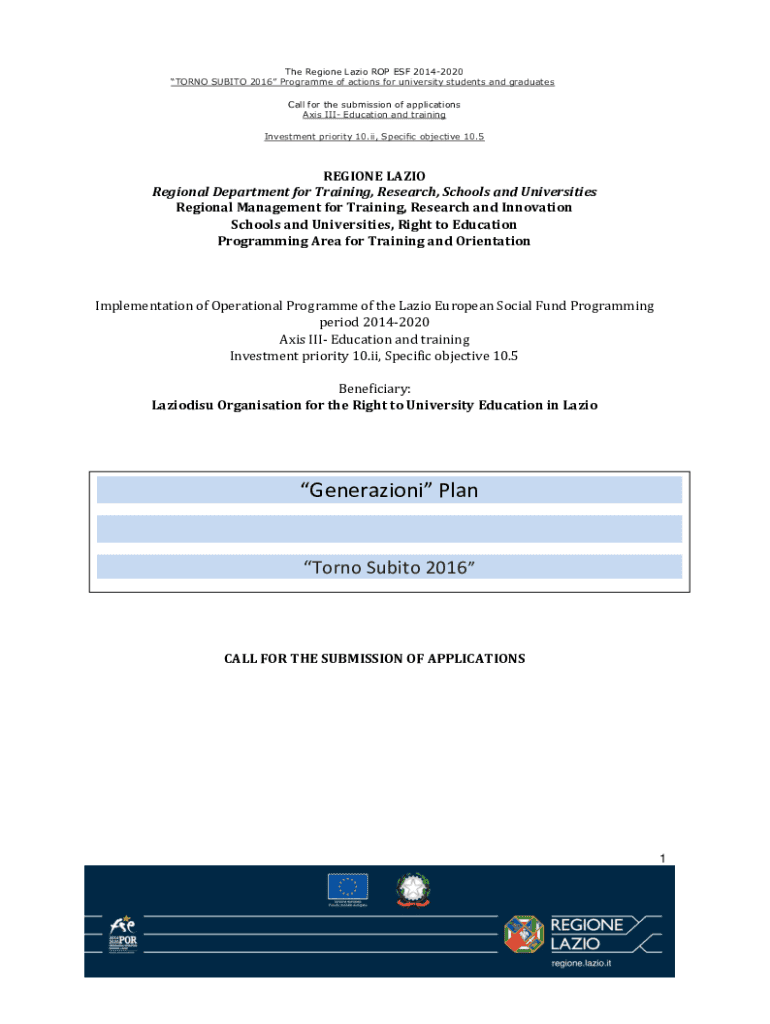 Fillable Online en.uniroma2.itadmissionsscholarshipsTorno SubitoTor ...