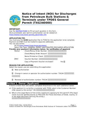 General Permit Requirements to Discharge Water from Petroleum Bulk ...