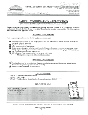 Fillable Online PARCEL COMBINATION APPLICATION - Kittitas County Fax ...