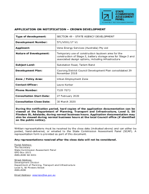 Fillable Online Crown development application formPlanSACrown ...