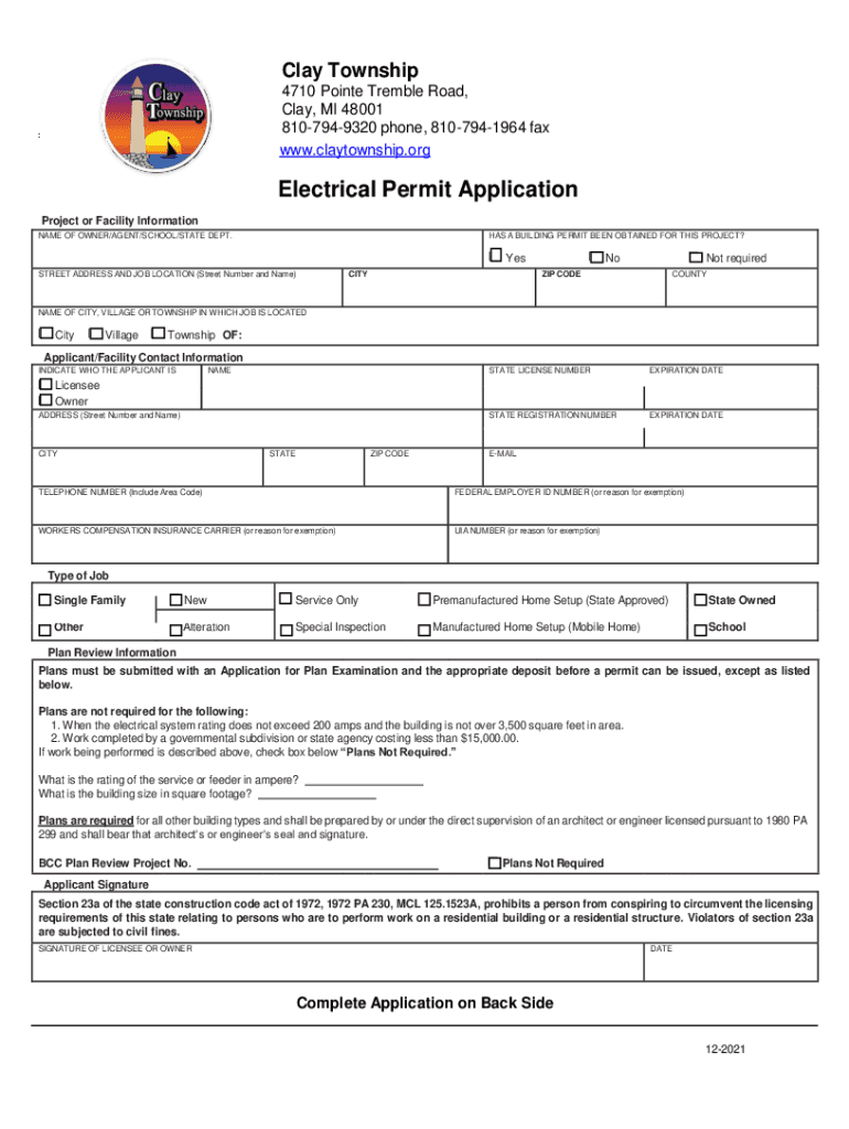 Fillable Online cms2files.revize.com claytownship PhragClay Township ...