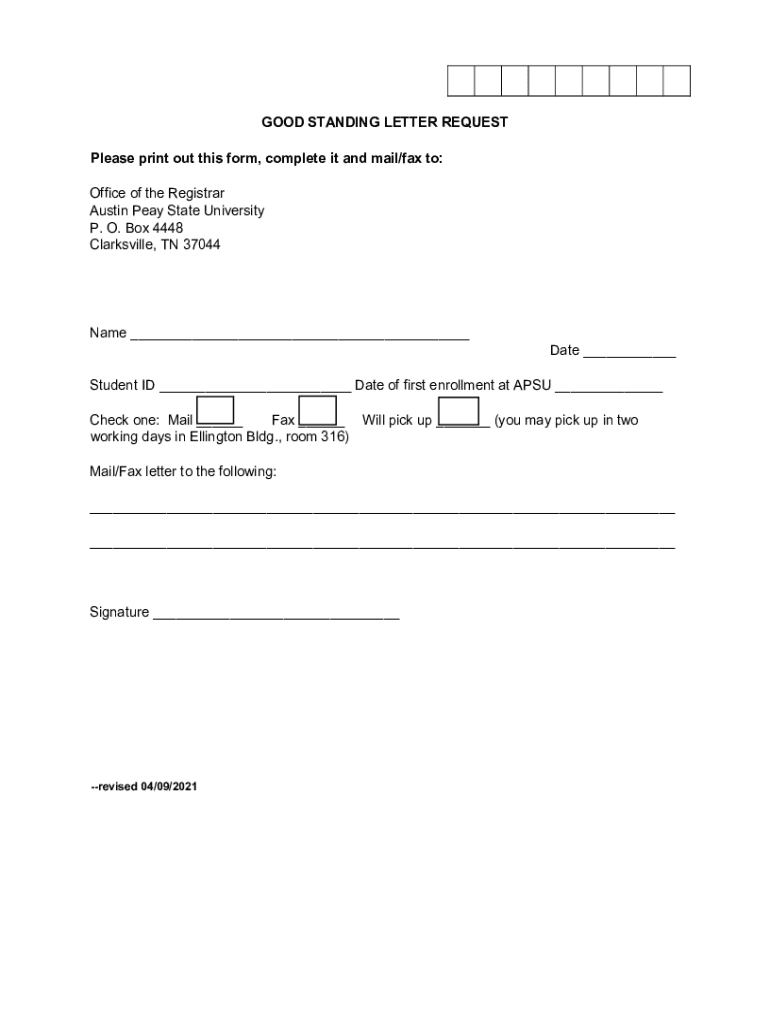 Fillable Online GOOD STANDING LETTER REQUEST Please print out this form ...