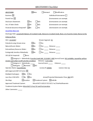 Fillable Online ARG550000 Checklist - Arkansas Department of Energy and ...