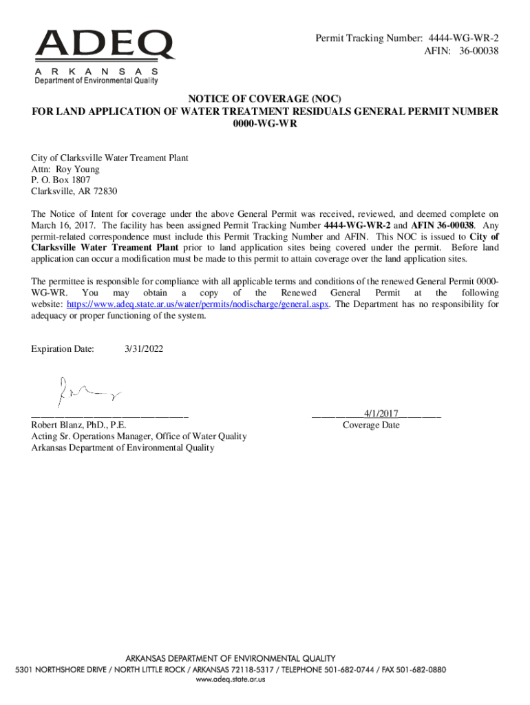 Fillable Online NPDES Industrial Stormwater General Permit ...