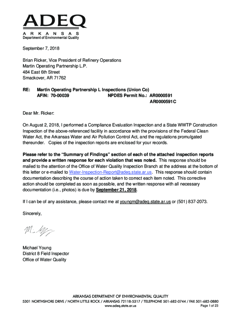 Fillable Online RE: Martin Operating Partnership L Inspections (Union ...