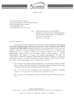 Fillable Online notice of intent - ADEQ Fax Email Print - pdfFiller