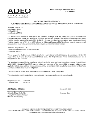 Fillable Online NOTICE OF COVERAGE (NOq AGGREGATE FACILITIES GENERAL ...