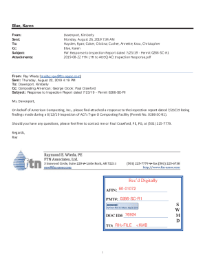 Fillable Online Response to Inspection Report dated 7/23/19 - Permit ...
