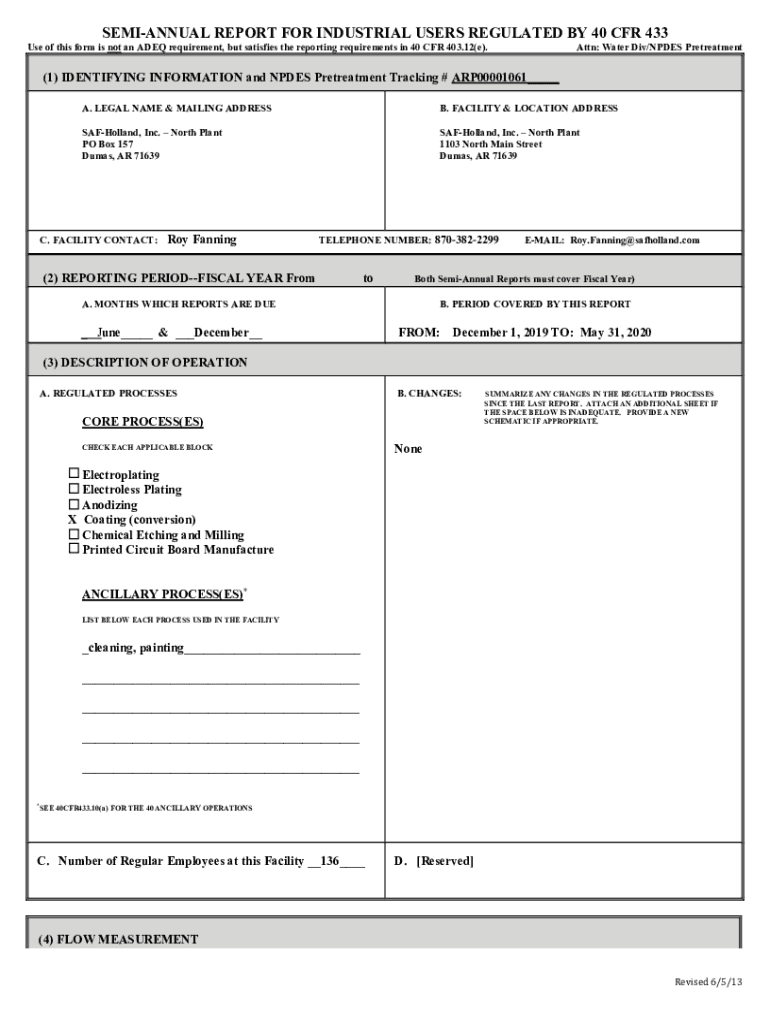 Fillable Online 40 CFR403.12 - Reporting requirements for POTW's and ...