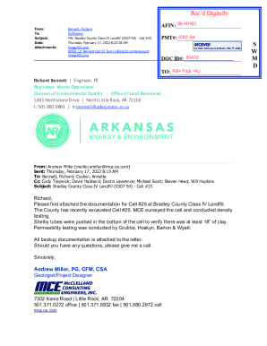Fillable Online FW Bradley County Class IV Landfill (0307-S4) - Cell #25.pdf Fax Email Print ...
