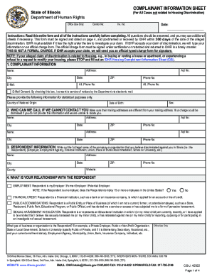 Fillable Online Form CIS-U "Complainant Information Sheet (For All ...