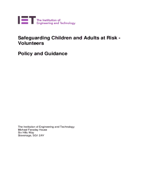 Fillable Online Safeguarding children and adults at risk - Institution ...