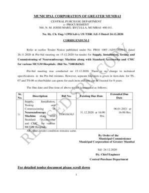 Fillable Online MUNICIPAL CORPORATION OF GREATER MUMBAI - mcgm.gov.inE ...