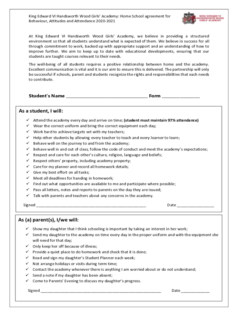 Fillable Online Admissions Procedure - Home - King Edward VI Handsworth Wood Girls Academy Fax ...