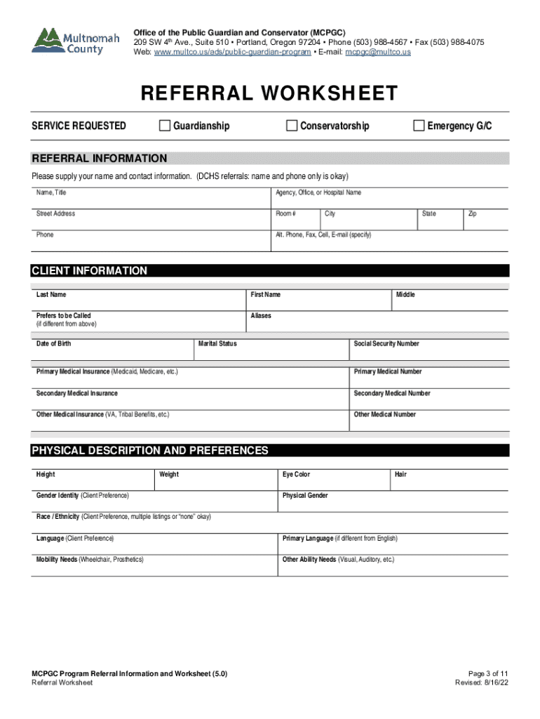 Fillable Online PG Referral and Intake Worksheet (5.0) - FILLABLE.docx ...