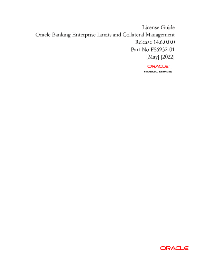 Fillable Online License Guide Oracle Banking Enterprise Limits and ...