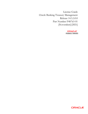 Fillable Online License Guide Oracle Banking Treasury Management 3.0.0 ...