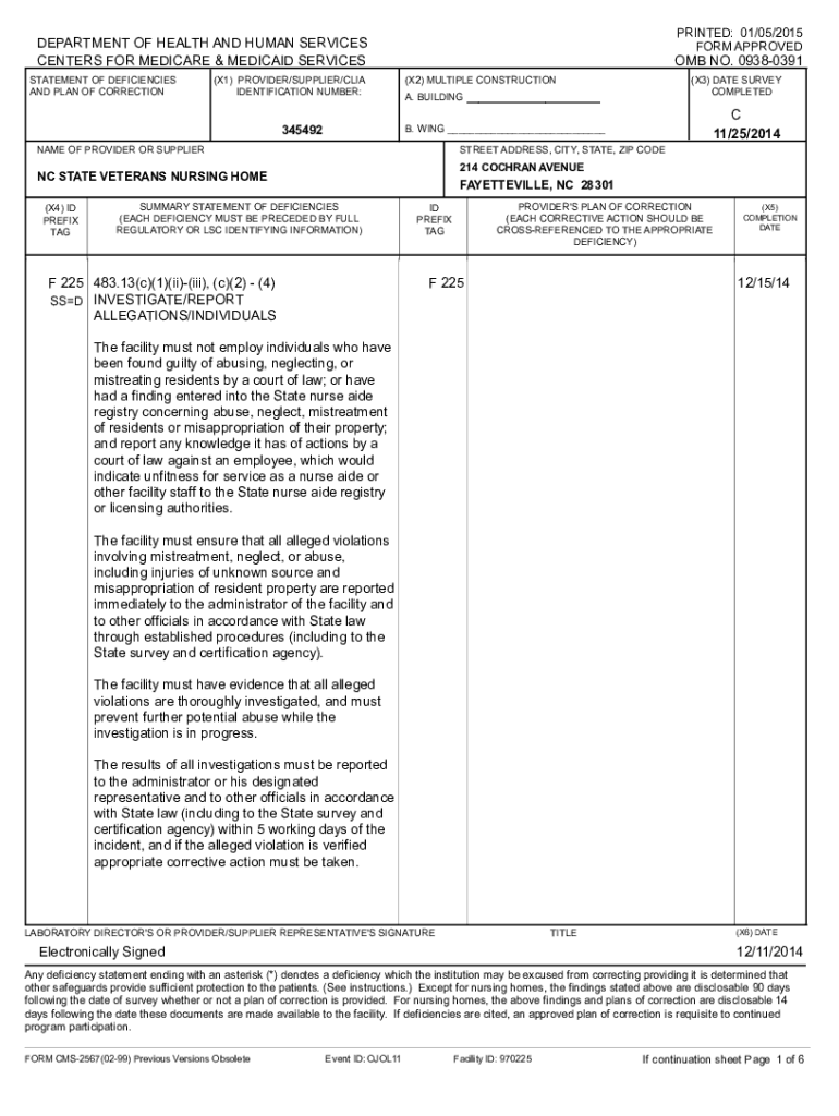 Fillable Online NC DHSR NHLCS: Facility Licensure Information - test ...