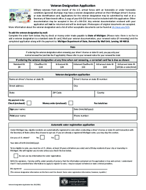 Fillable Online Veterans Designation on Drivers Licenses or State ID ...