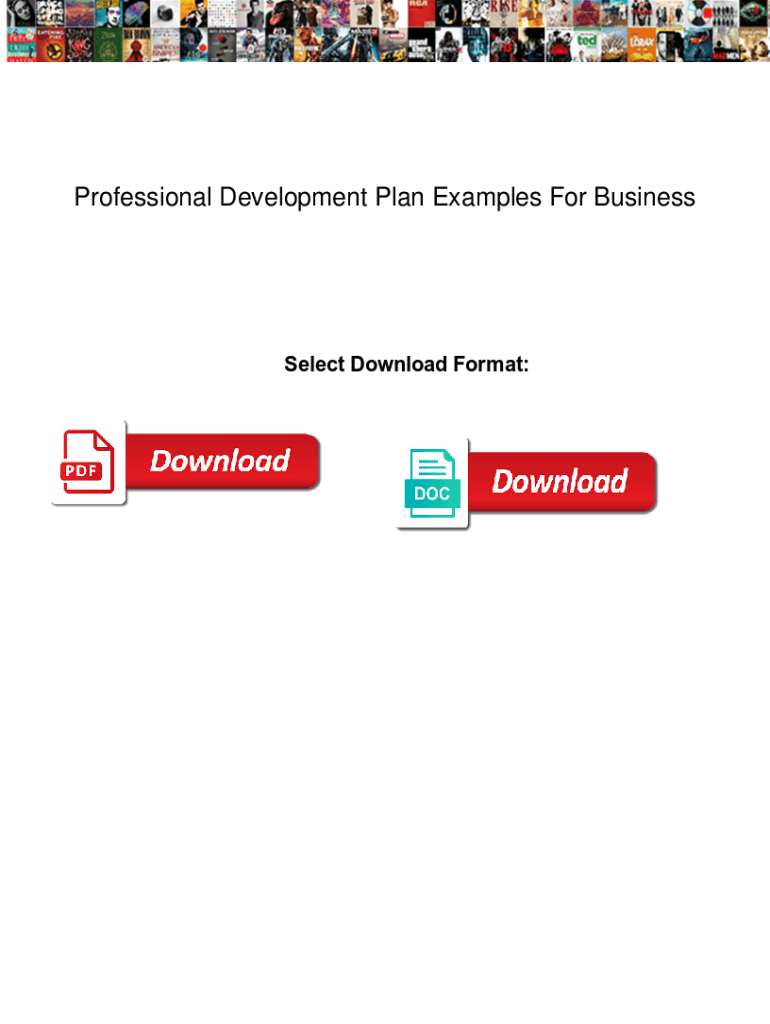 Fillable Online Professional Development Plan Examples For Business. Professional Development ...
