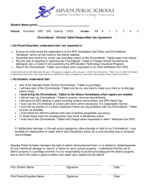 Fillable Online Students Responsible Use Agreement Form 2022 F2 Student ...