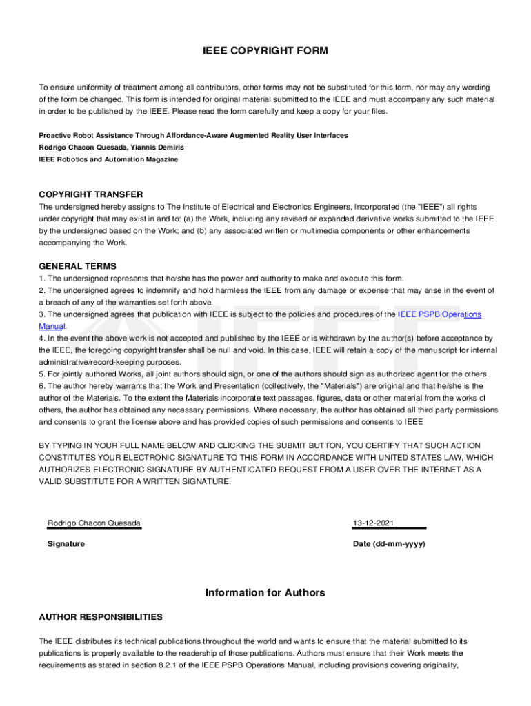 Fillable Online spiral imperial ac IEEE COPYRIGHT FORM Information for Authors - Spiral Fax ...