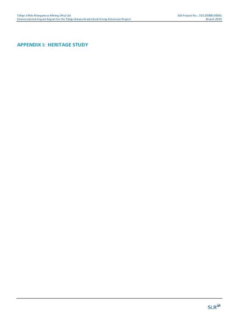 Fillable Online APPENDIX I: HERITAGE STUDY - Amazon S3 Fax Email Print - pdfFiller