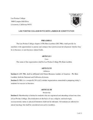 Fillable Online LPC Phi Beta Lambda Constitution ... - Las Positas College Fax Email Print ...