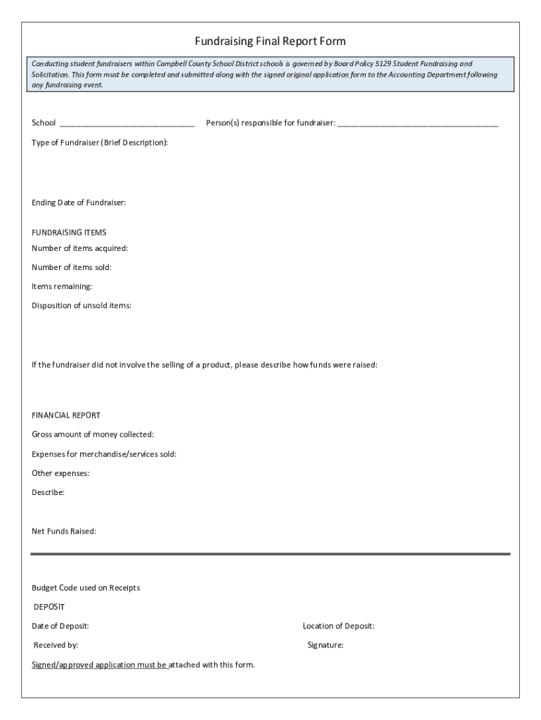 Fillable Online 10+ Fundraising Report Templates - PDF, DocFree ...