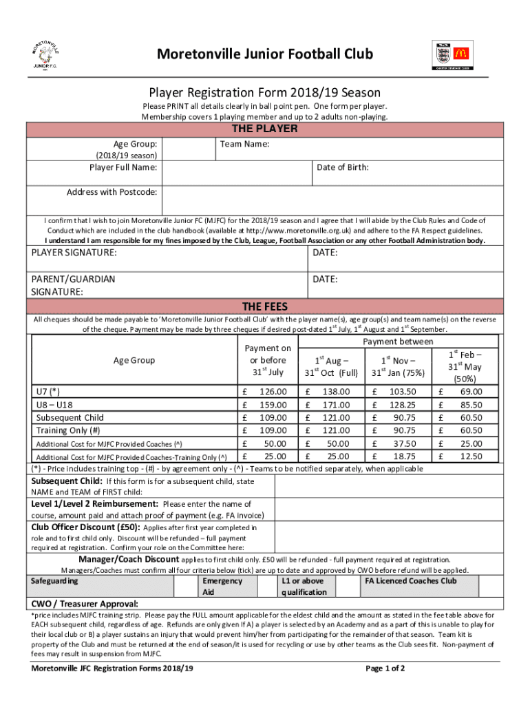 Fillable Online Join Our Team!Moretonville Junior Football Club Fax ...