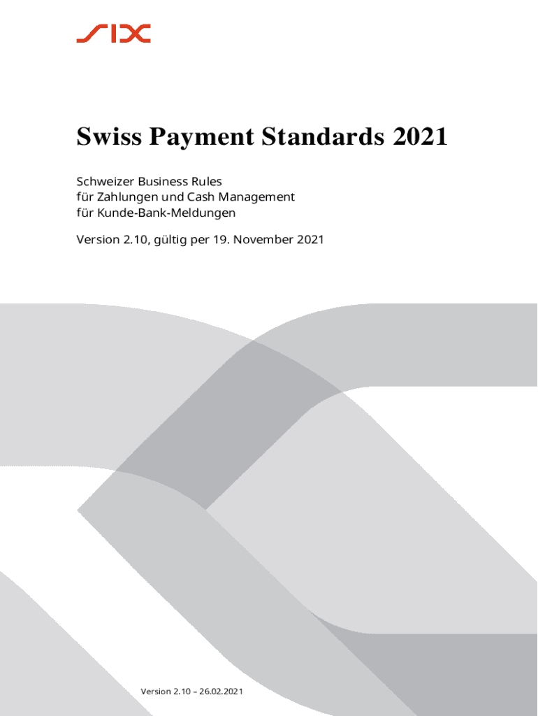 Fillable Online ISO 20022 Schweizer Business Rules - SIX Group Fax Email Print - pdfFiller
