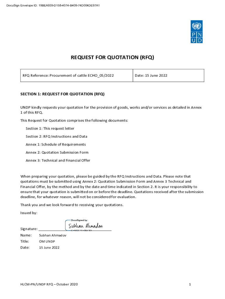 Fillable Online procurement-notices.undp.orgviewfileREQUEST FOR QUOTATION (RFQ) - United Nations ...
