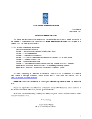 Fillable Online United Nations Development Program REQUEST FOR PROPOSAL ...