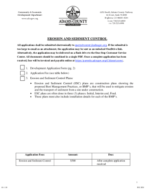 Fillable Online Erosion and Sediment Control Application 2020 Fax Email ...