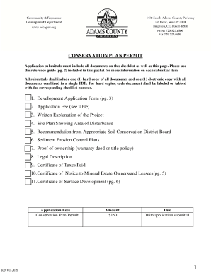 Fillable Online CONSERVATION PLAN PERMIT 1. Development Application ... Fax Email Print - pdfFiller