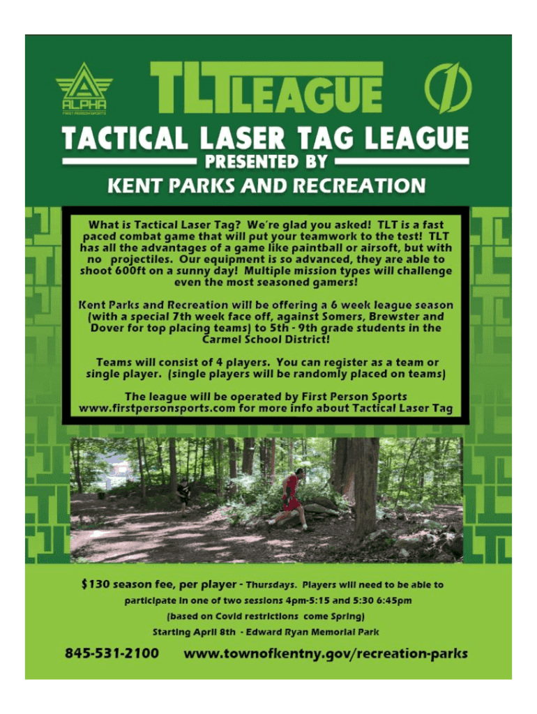 Fillable Online Tactical Laser Tag League - Kent Recreation and Parks ...