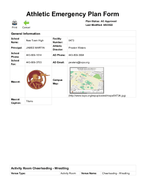 Fillable Online Athletic emergency form sample in Word and Pdf formats ...