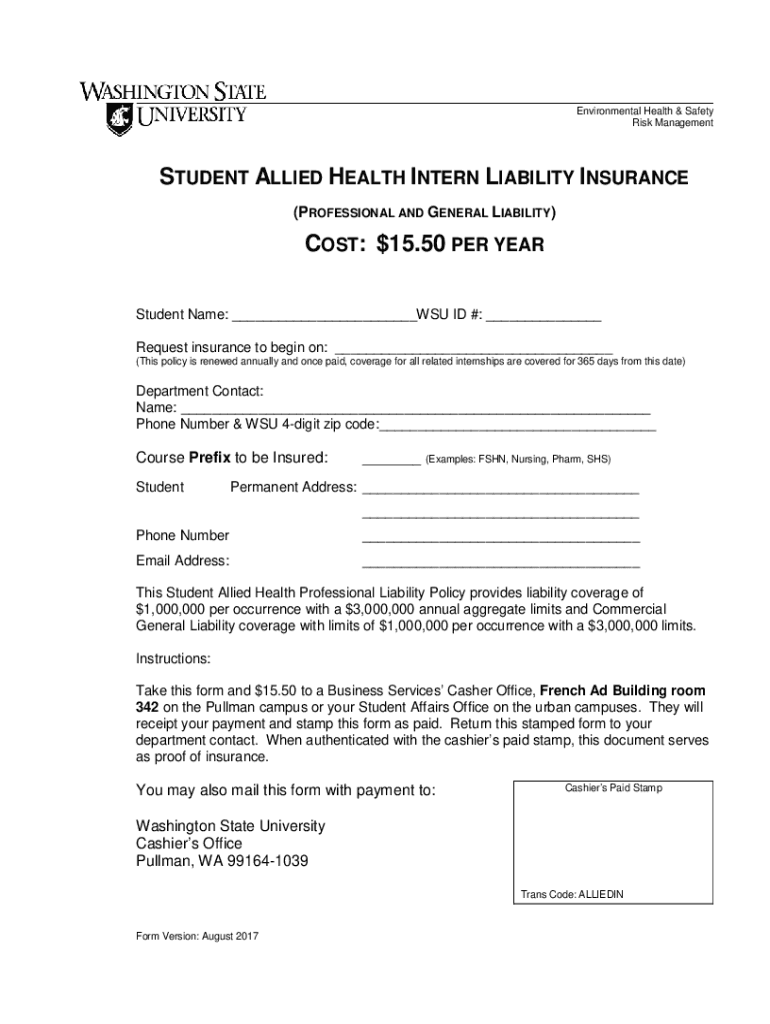 Fillable Online education wsu risk.byu.eduehsEnvironmental Health and ...