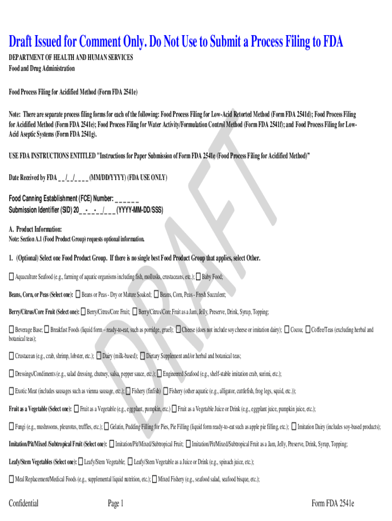 Fillable Online FDA Form 2541e Fax Email Print - pdfFiller