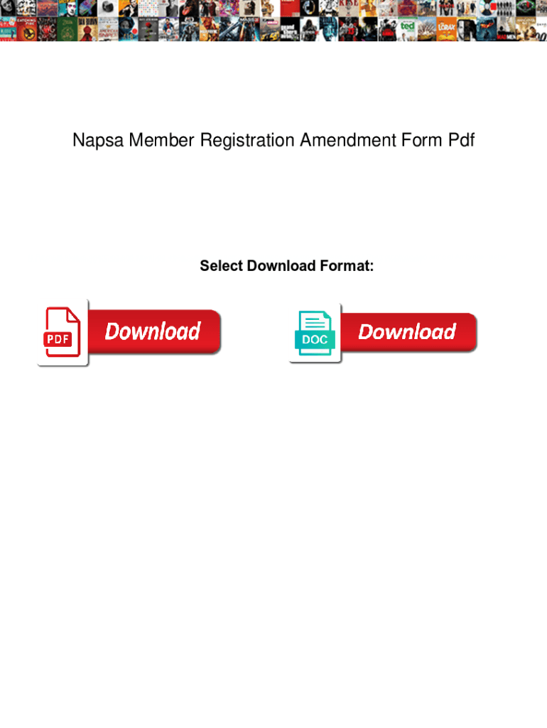 Fillable Online Napsa Member Registration Amendment Form Pdf. Napsa ...