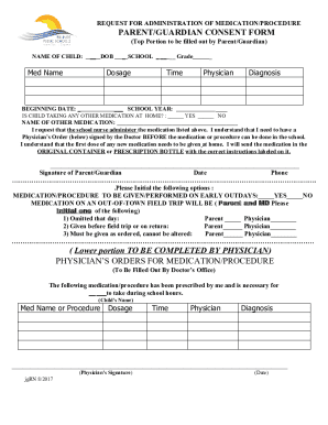 Fillable Online Parent/guardian authorization to administer medication to a camper ... Fax Email ...